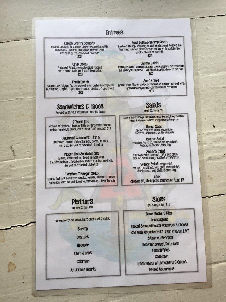 Menu at Marker Seven Coastal Grill restaurant, Athens