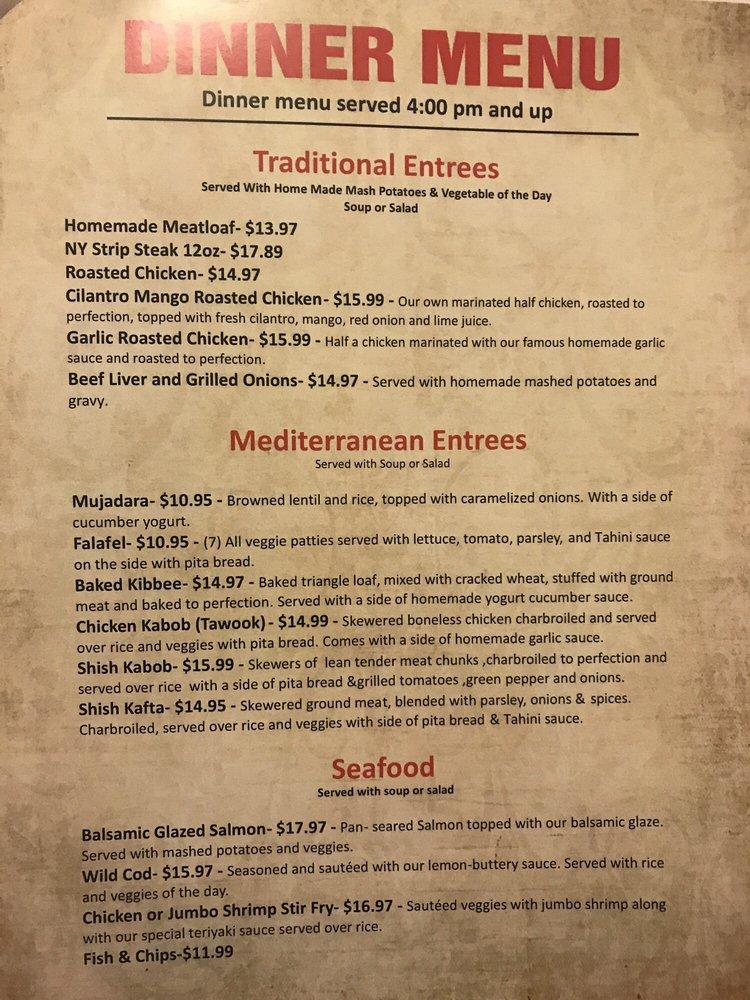 Menu at Penelope's Diner restaurant, Delray Beach
