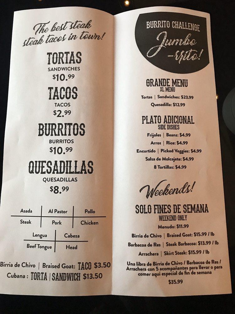 Menu at Taco House restaurant, Appleton