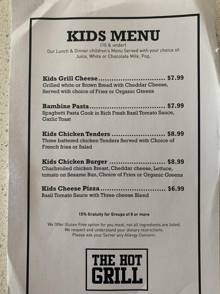 Menu at The Hot Grill restaurant, St. Albert