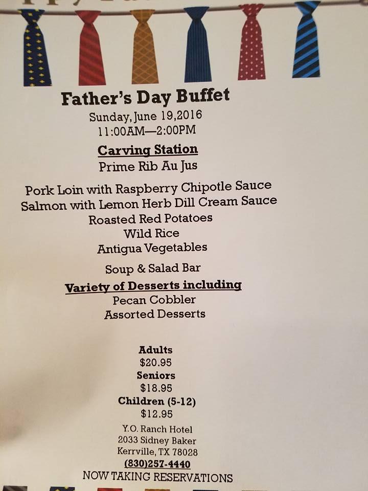 Menu at Branding Iron restaurant, Kerrville