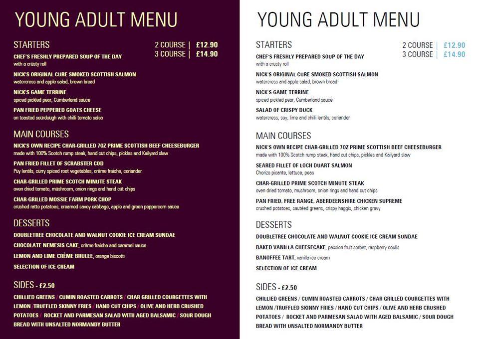 Menu at Kailyard by Nick Nairn restaurant, Dunblane