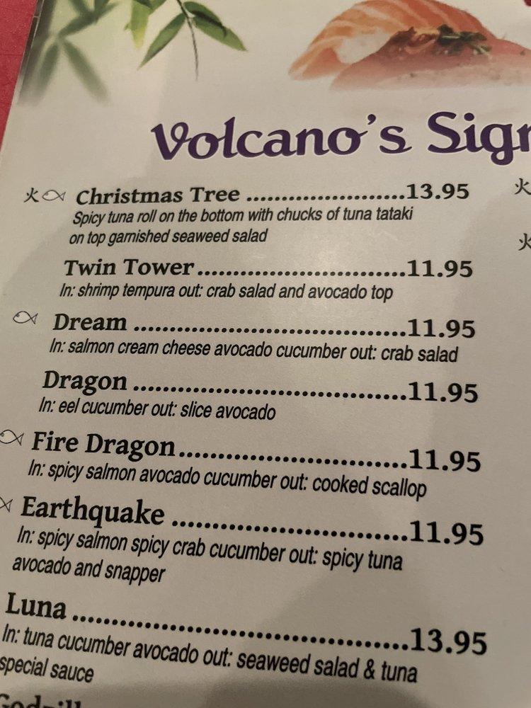 Menu at Volcano Sushi Bar, Virginia Beach, N Great Neck Rd