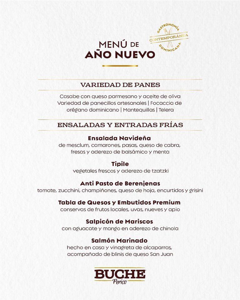 Carta del restaurante Buche Perico, Santo Domingo, C. El Conde 53