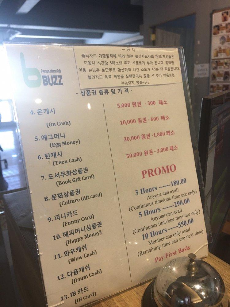 Menu at Buzz Premium Internet Cafe - Angeles branch, Angeles