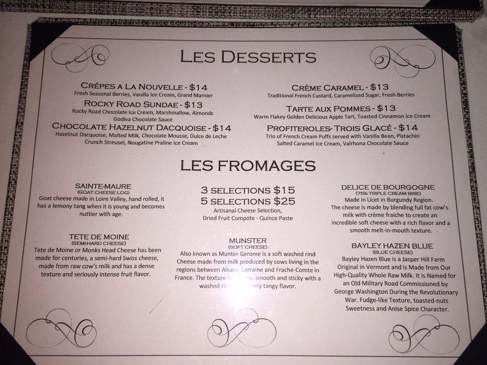 Menu at La Nouvelle Maison restaurant, Boca Raton