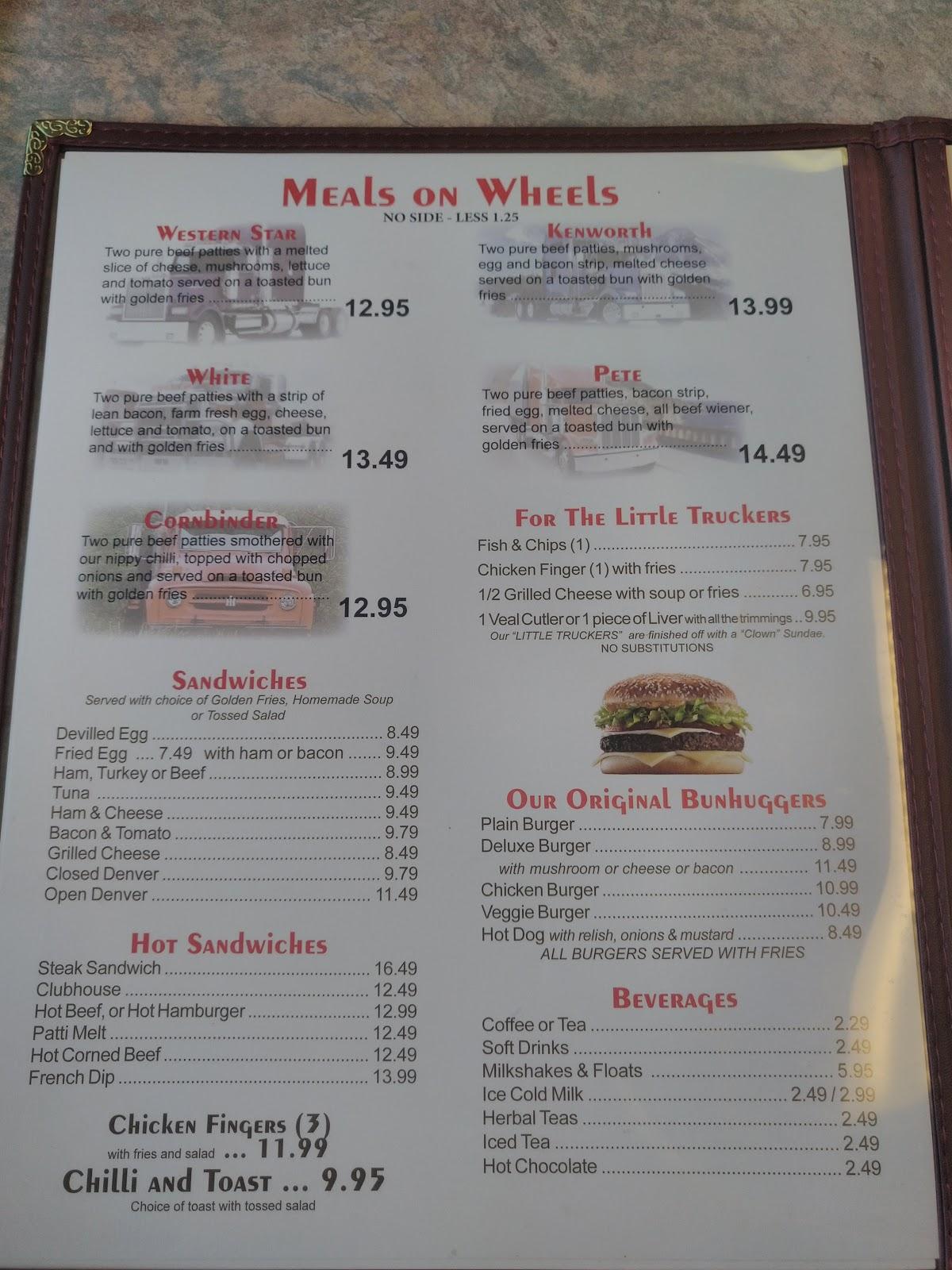 Menu at Somewhere Else Cafe, Hope