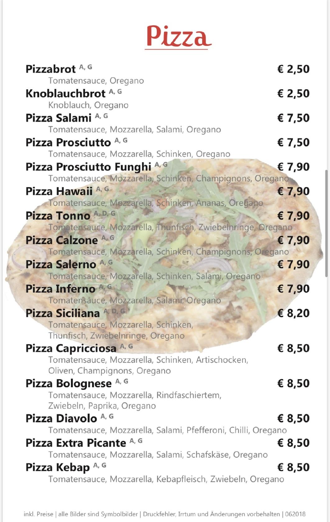 Speisekarte von Da Jacco restaurant, Innsbruck