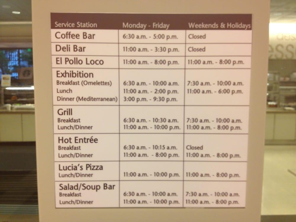 Menu at Dining Commons at Ronald Reagan UCLA Medical Center cafeteria ...