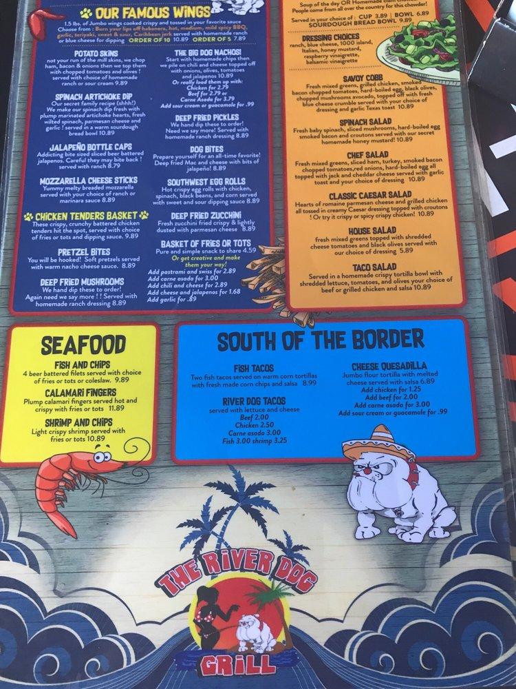 Menu at The River Dog Grill pub & bar, Bullhead City, AZ-95