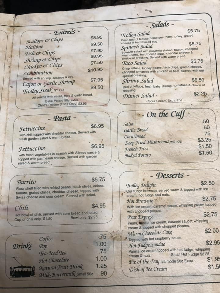 Menu at Water Mountain restaurant, Silverton