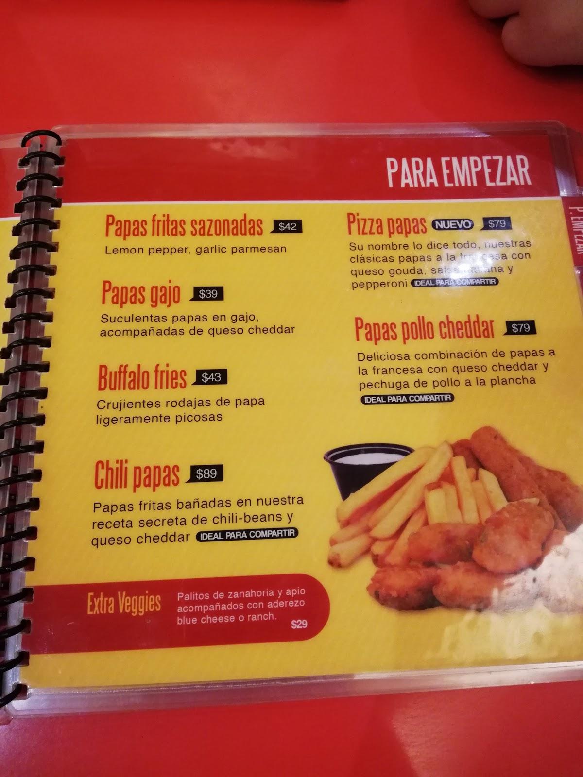 Carta del restaurante Wing'O Río Blanco, Río Blanco, Plaza Río Avenida ...