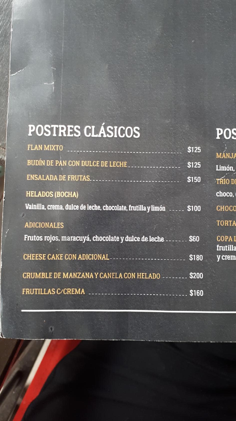 Carta del restaurante La Bodega, Quilmes