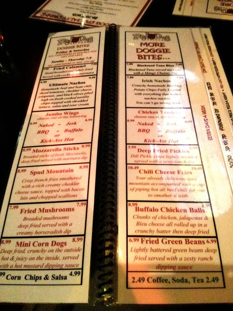 Menu at Red Dog Saloon pub & bar, Norfolk