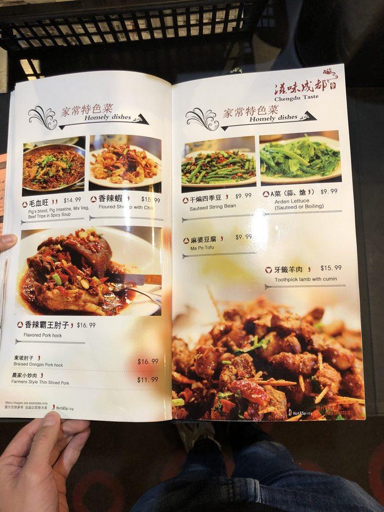 Menu at Chengdu Taste restaurant, Alhambra