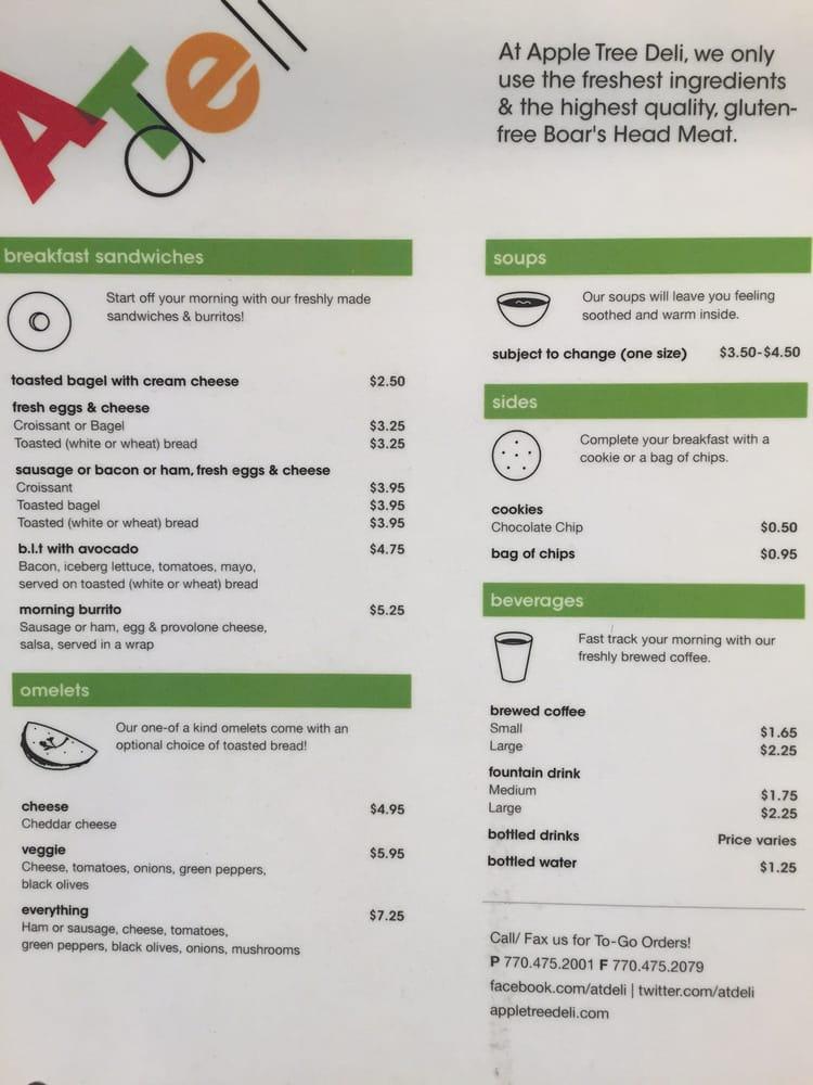 Menu at Appletree Deli, Roswell