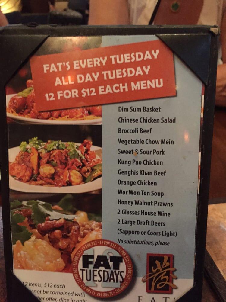 Menu at Fat's Asia Bistro Folsom restaurant, Folsom