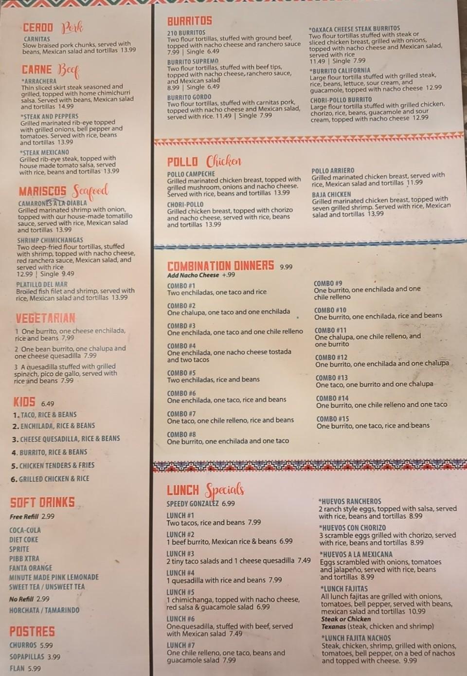 Menu at La Catrina Tacos & Tequila Bar, Middleburg, Middleburg