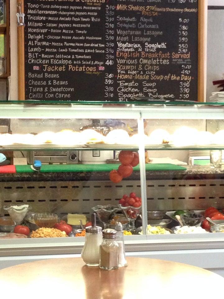 Menu at La Tazza Cafe, London