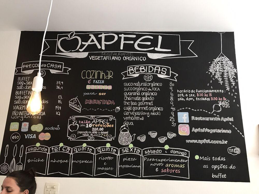Menu em Apfel restaurante, São Paulo, Rua Bela Cintra 1343