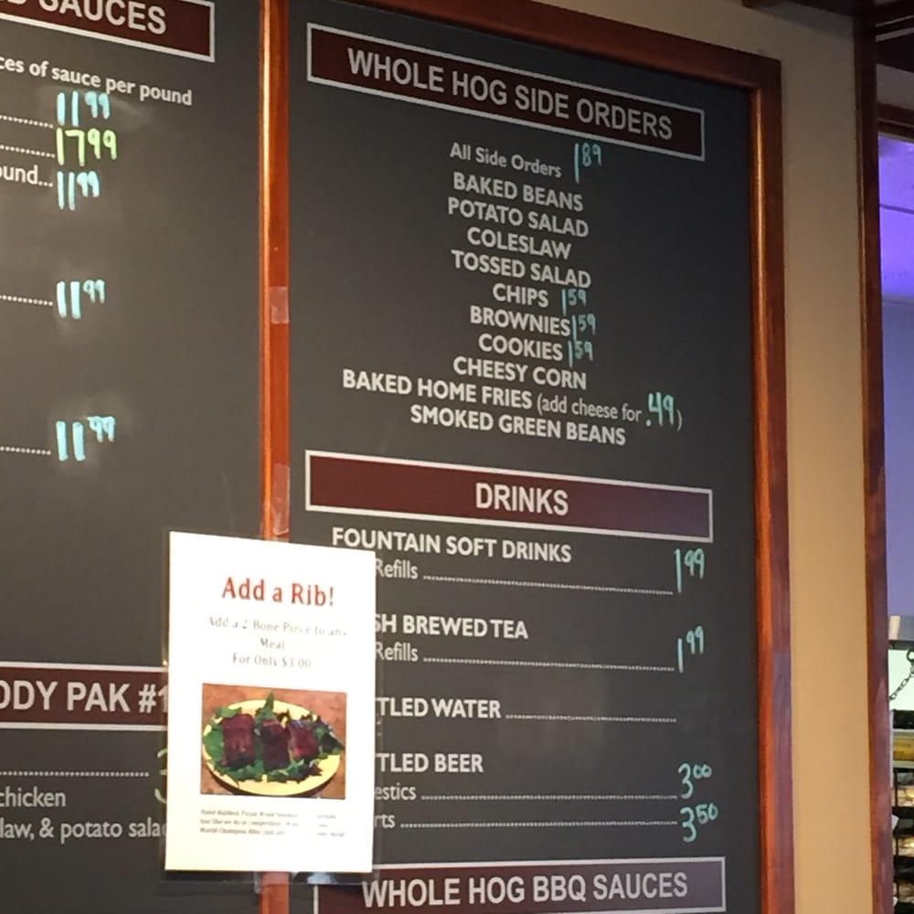 Menu at Whole Hog Café BBQ, Springfield, N Glenstone Ave