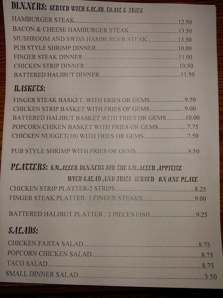 Menu at Wooden Nickel pub & bar, Circle