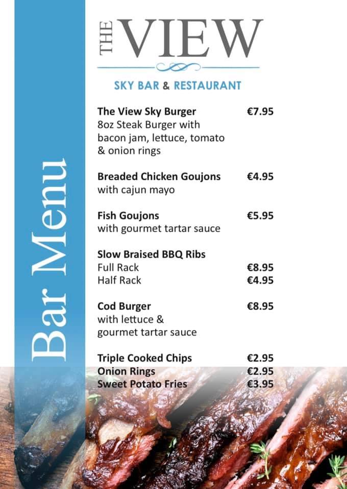Menu at The View Sky Bar & Restaurant, Dehesa de Campoamor