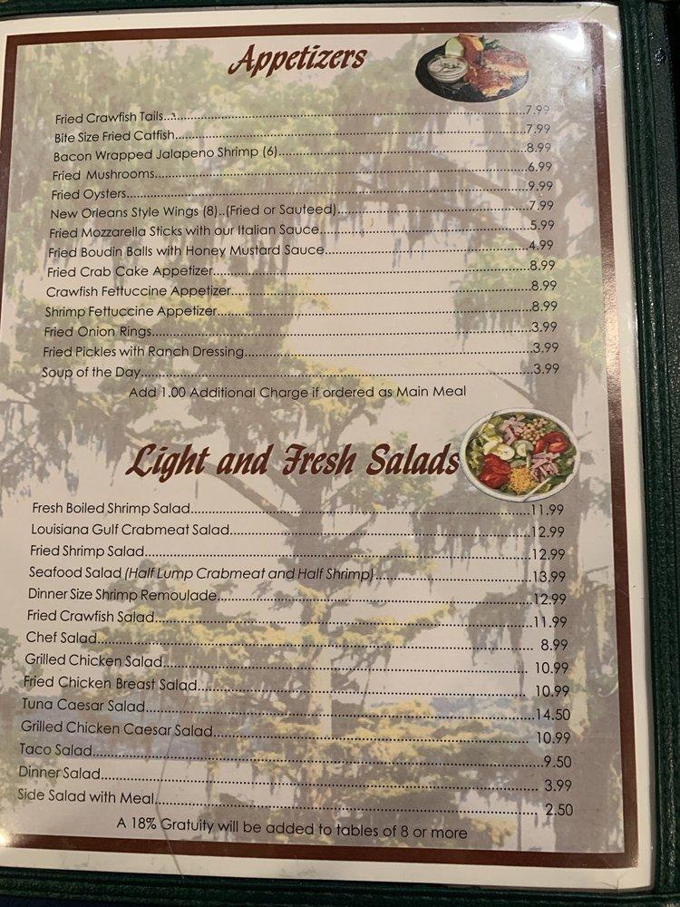 Menu at Forest Restaurant, Franklin
