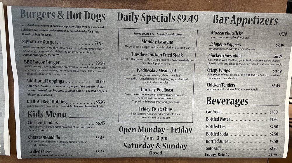 Menu at Flightline Cafe, Naval Air Station Point Mugu