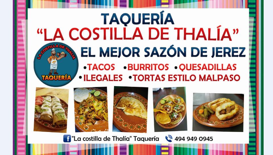 Menu at La Costilla de Thalia Taquería restaurant, Guadalupe