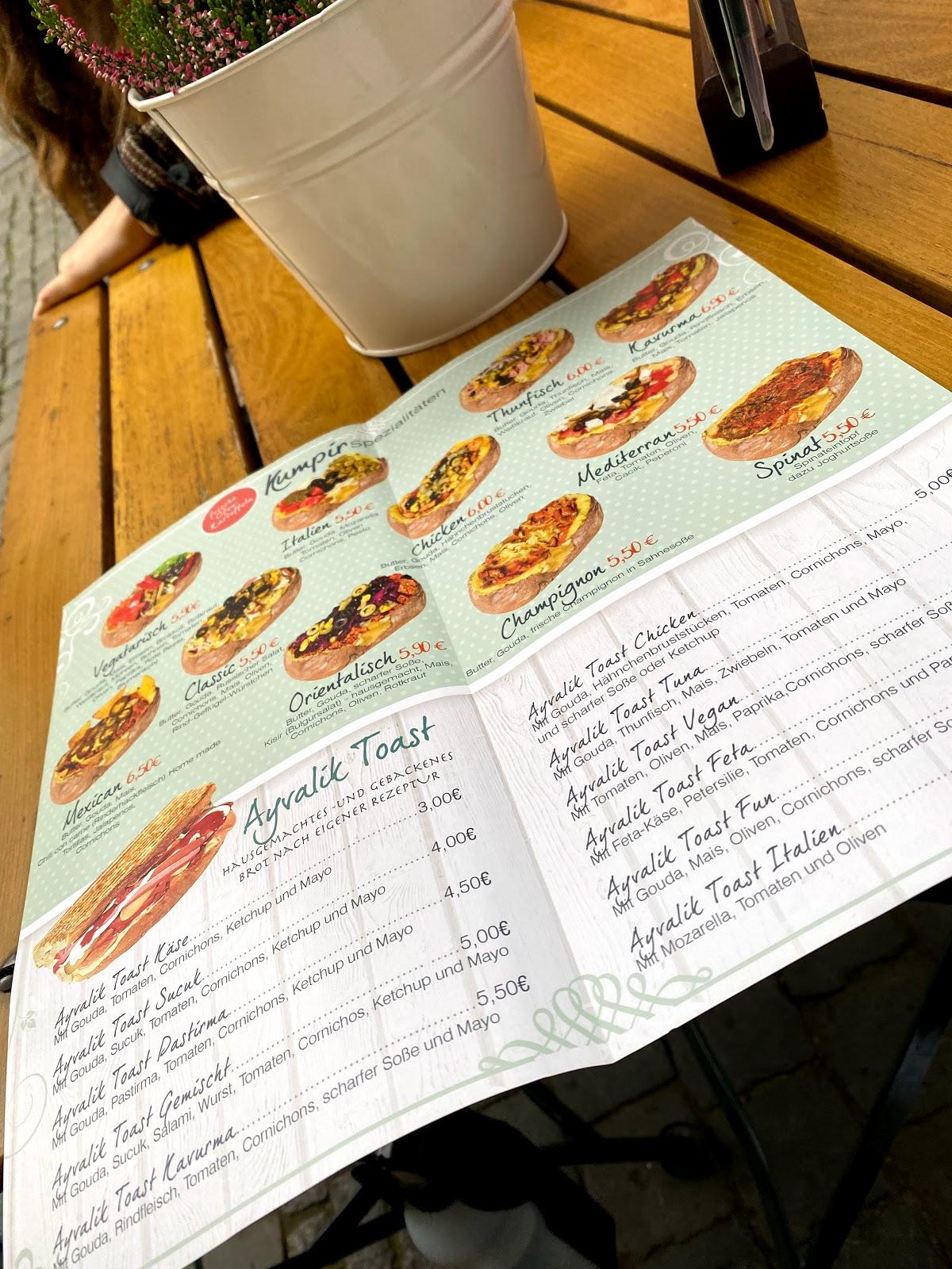 Menu at Vielfalt restaurant, Aachen