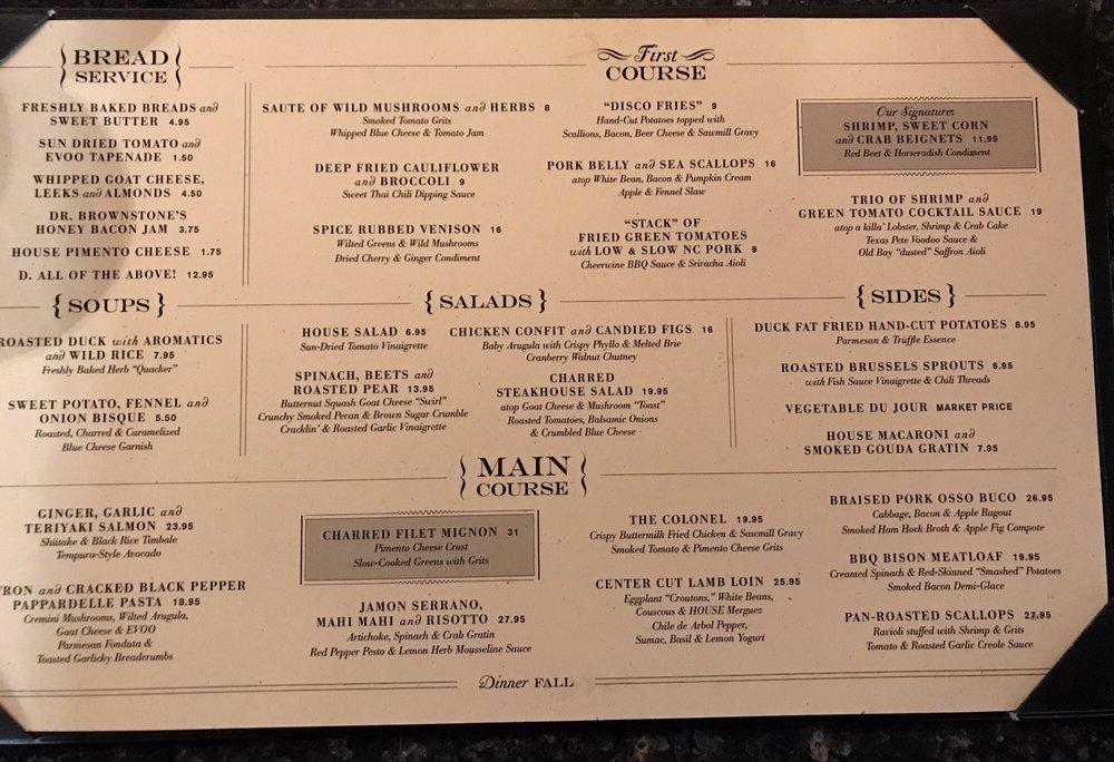 Menu at Spring House Restaurant, Kitchen & Bar, Winston-Salem