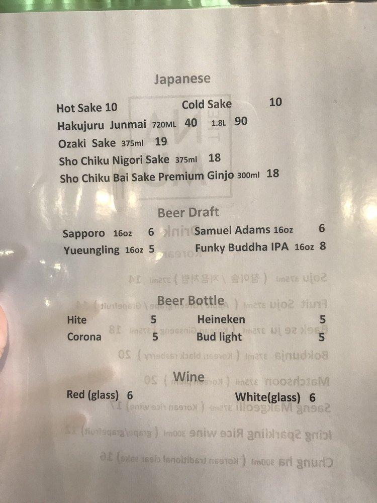 Menu at THE NAMU Korean Japanese kitchen & izakaya restaurant, Coral ...