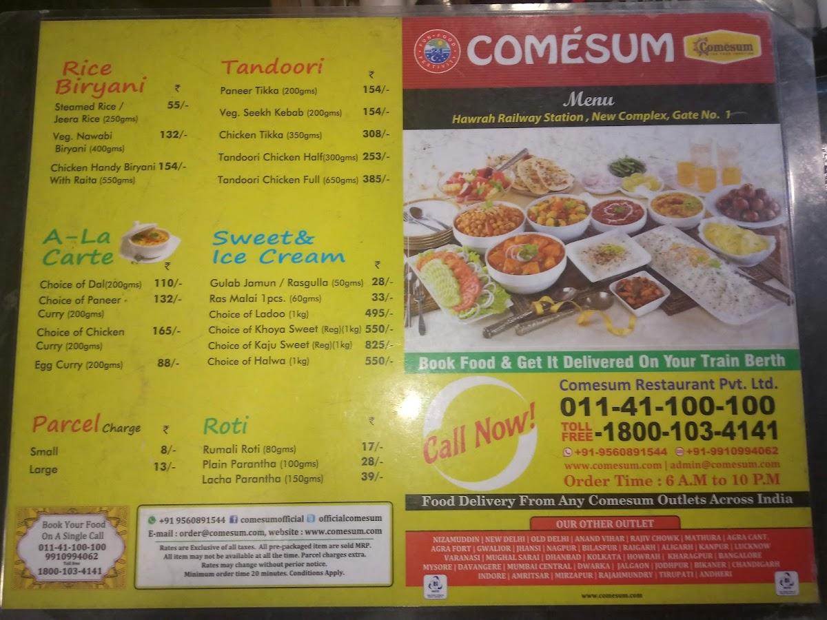 Menu at COMESUM, Food Track, Howrah Stn New Complex, Howrah