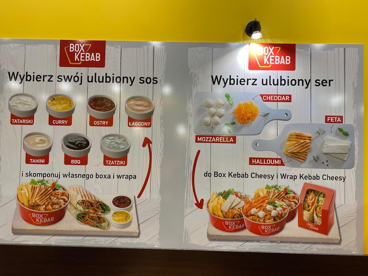 Menu at Box Kebab restaurant, Warsaw