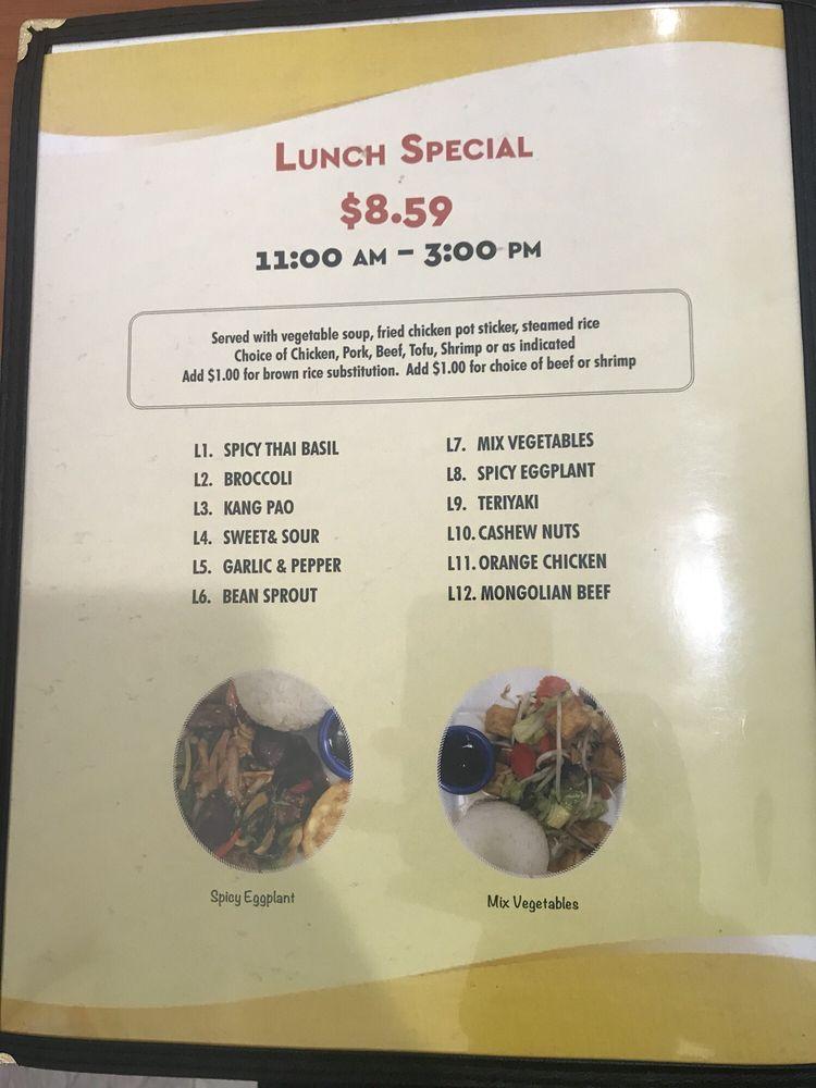 Menu at Thai Hachapi restaurant, Tehachapi