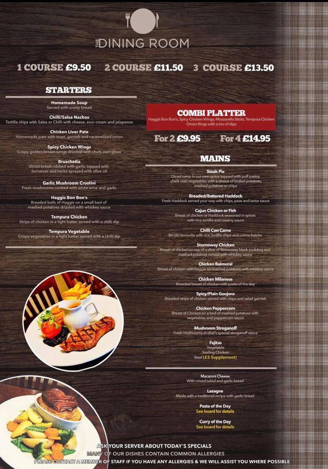 Menu at The Dining Room restaurant, Airdrie