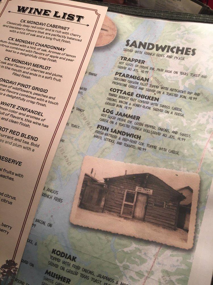 Menu at The Old Log Cabin Restaurant, Forest Lake