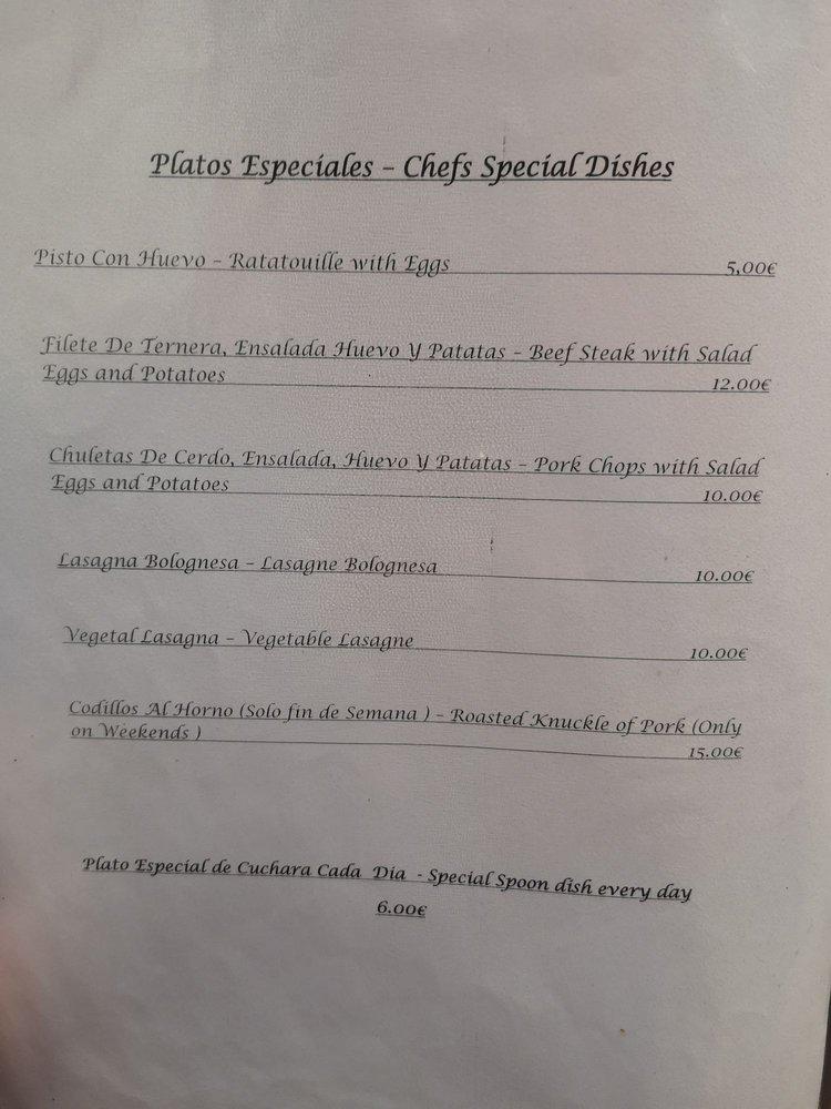 Menu at Toro pub & bar, Los Dolses