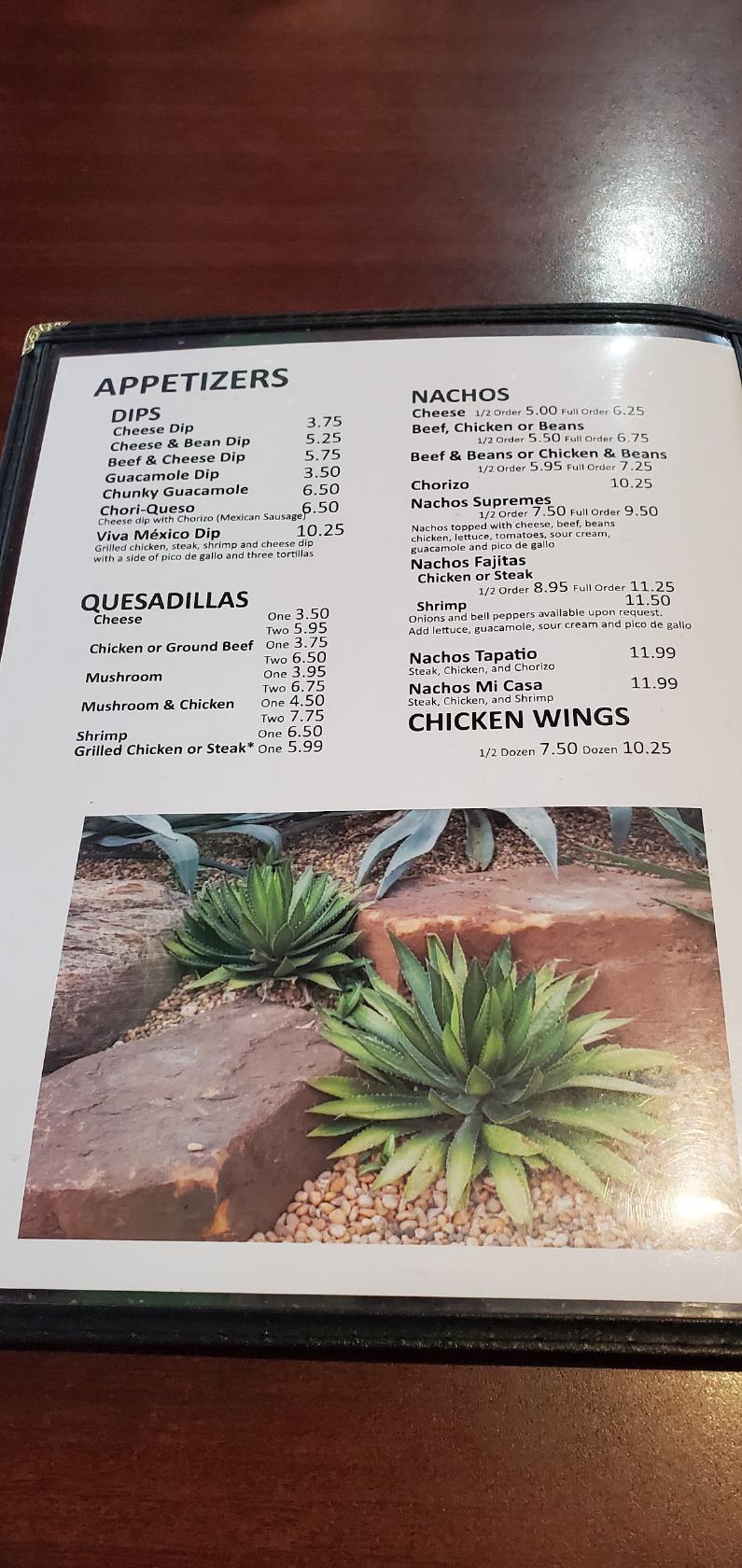 Menu at Agave Mexican Restaurant, Rantoul