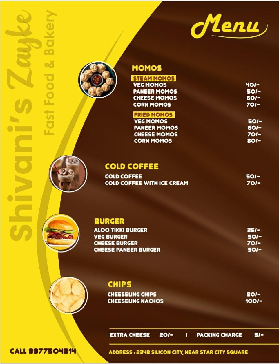 Menu at Bodhi Fast Food & Bakery, Indore