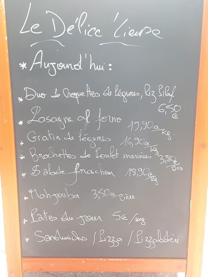 Menu at LE DELICE'LIEUX restaurant, Nice