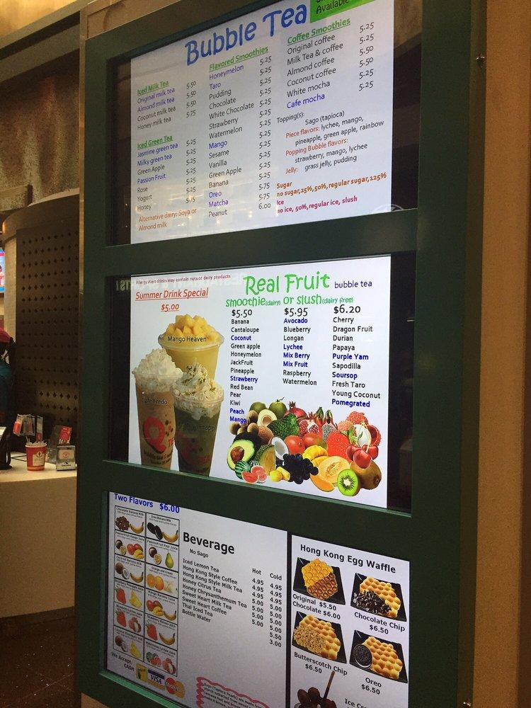 Carta del pub y bar Q Tea Bubble Tea & Waffles, Edmonton