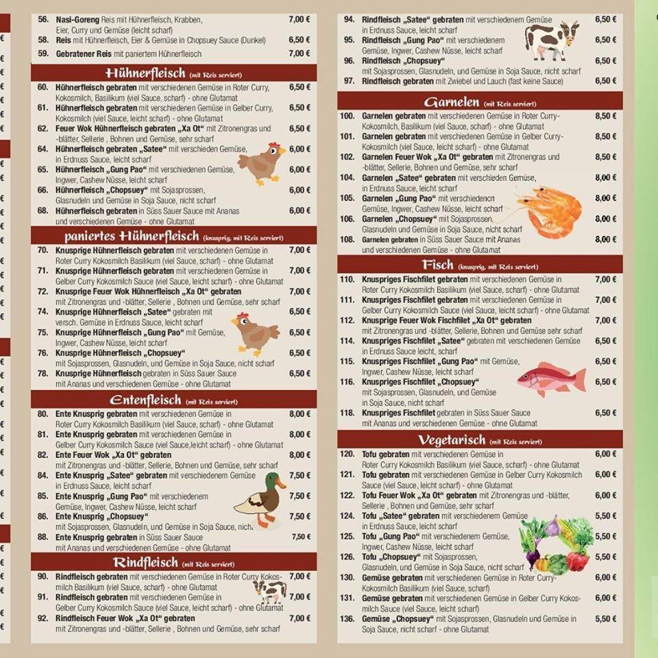Menu at Sushi One restaurant, Landau