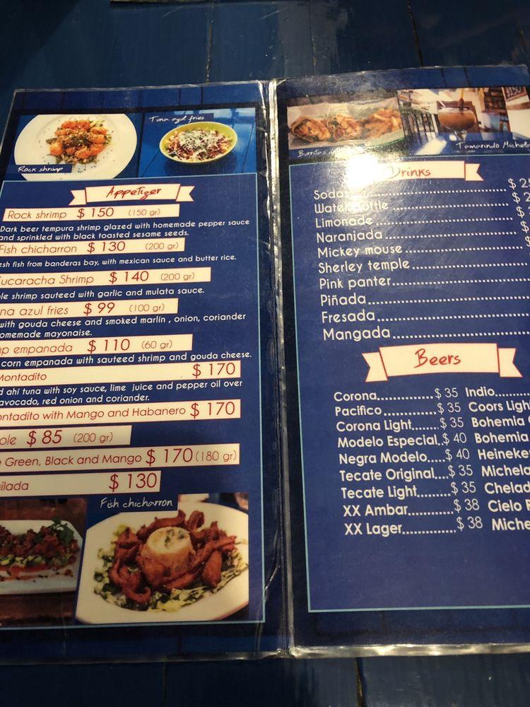 Carta del restaurante Tuna Azul Zona Romantica, Puerto Vallarta