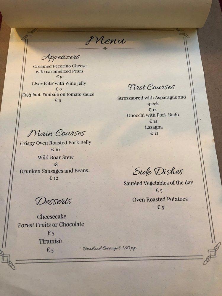 Menu at Enoteca al Duomo pub & bar, Orvieto