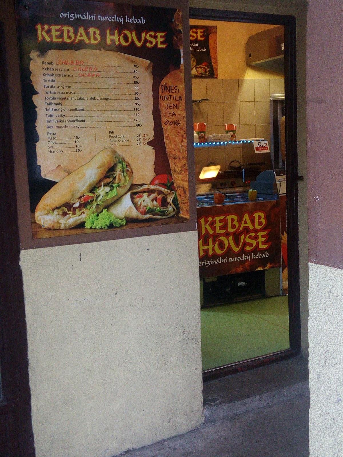 Menu at Kebab House restaurant, Zamberk