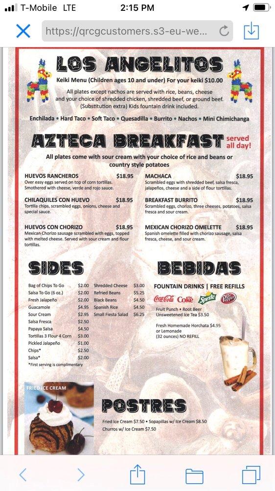 Menu at Mexico Lindo pub & bar, Kailua