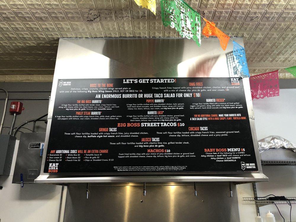 Menu at Big Boss Burritos restaurant, Elizabeth City