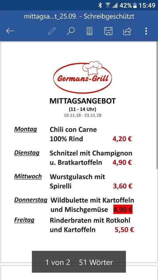 Menu at German Grill, Niedergörsdorf
